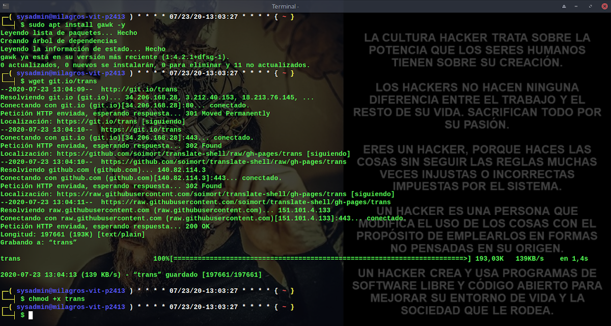 ¿Cómo traducir desde la consola en GNU/Linux? – PROYECTO TIC TAC